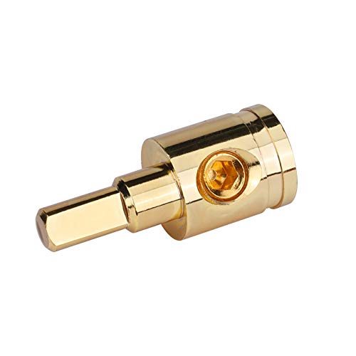 Amp Input Reducer 4pcs 1/0 Gauge to 4 Gauge Wire Reducer Power/Ground Input Reducer Adapter Brass with Gold Plated