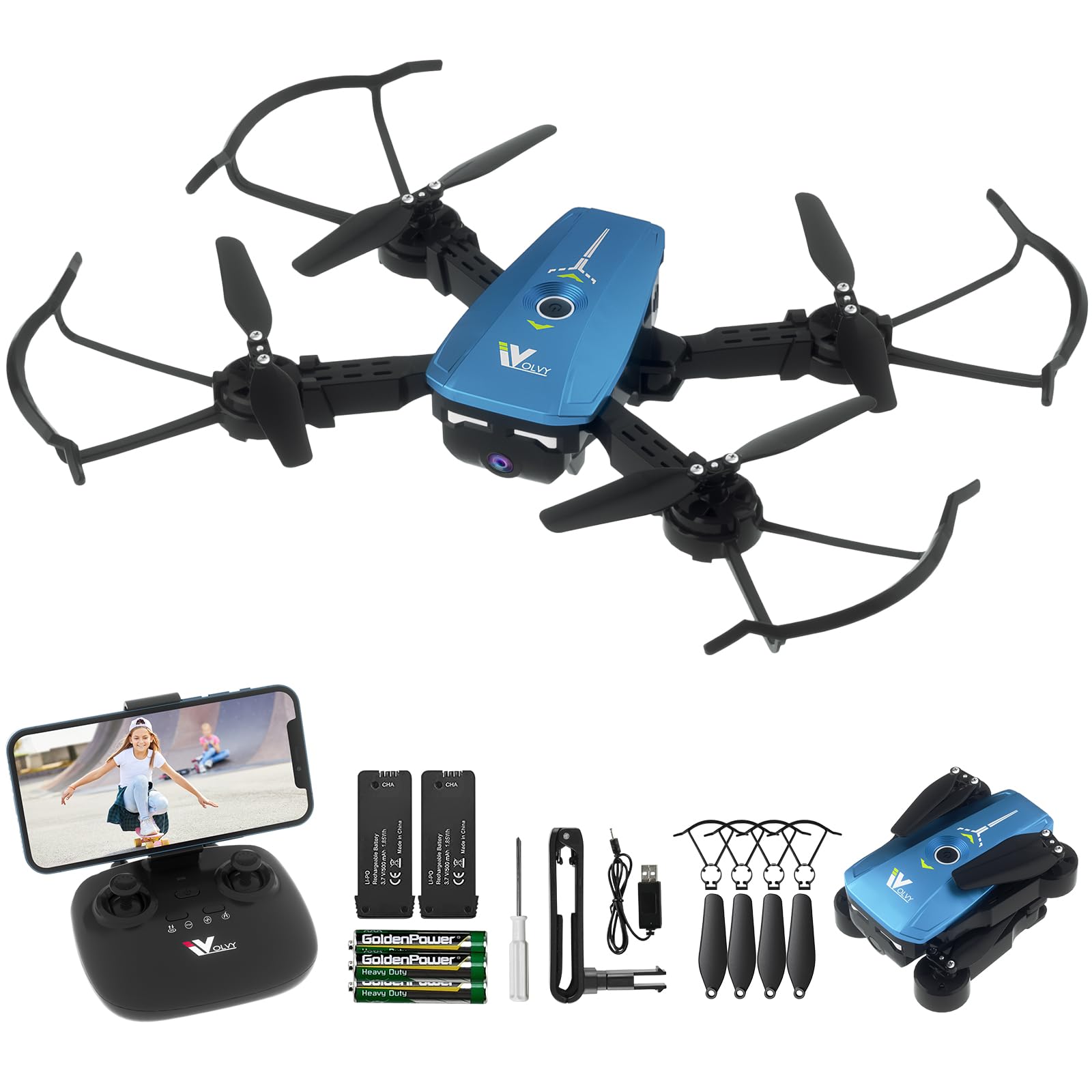 Drones with Camera for Adults/Kids/Beginners 1080P HD APP/Voice Control Camera Drone Easy to Control One-key Returning Altitude Hold 3D Flip 3 Speeds Toy Drone for Kids Gift Ideas for Boys Girls
