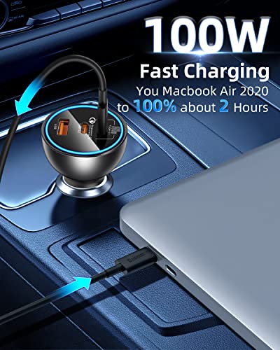 160W USB C Car Charger, Baseus PD3.0 QC5.0 PPS 45W 3 Ports Super Fast Charging Type C Car Phone Charger Adapter for iPhone 14 13 12 11 Pro Max Samsung Galaxy S22/S21 Ultra/Tab S8 iPad MacBook Laptop