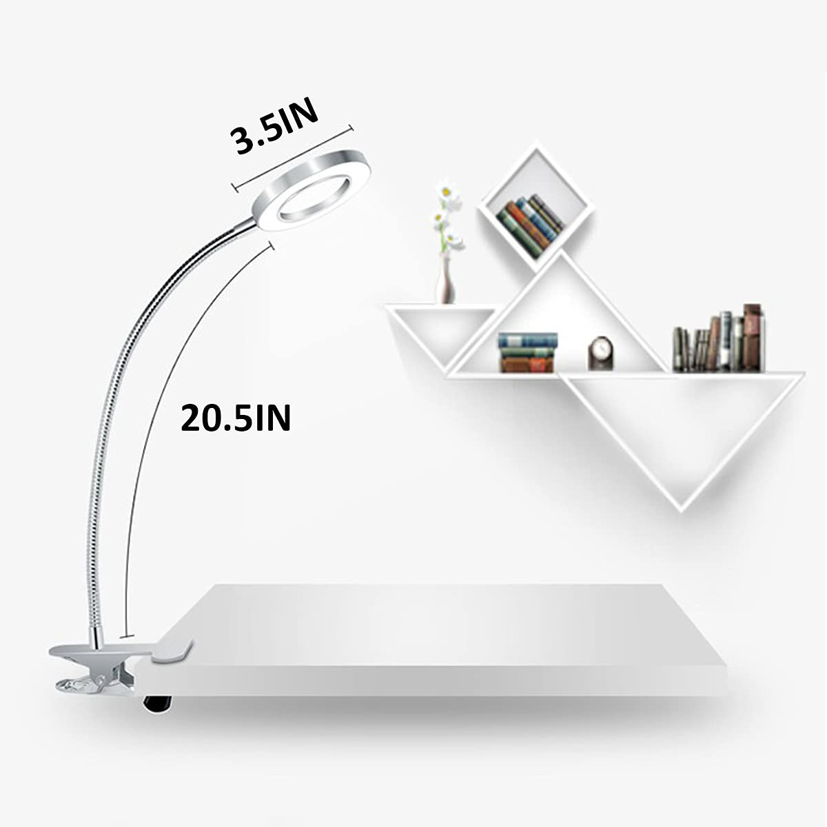 MICPANG Clip On Light Desk Lamp Led Table Clamp for Microblading Permanent Makeup Tattoo Eye Protection USB Reading Light with Adjustable Arm 2 Light Modes Suitable for Skincare Beauty Salon Manicure