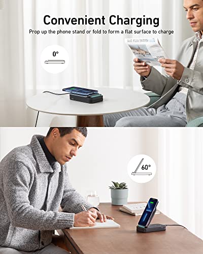 Anker Wireless Charging Station, 533 Wireless Charger (3-in-1 Stand) for iPhone 13, 13 Pro, Samsung, AirPods Pro, Apple Watch 1-6 (Only Compatible with Original 3.3ft Watch Cable, Not Included)