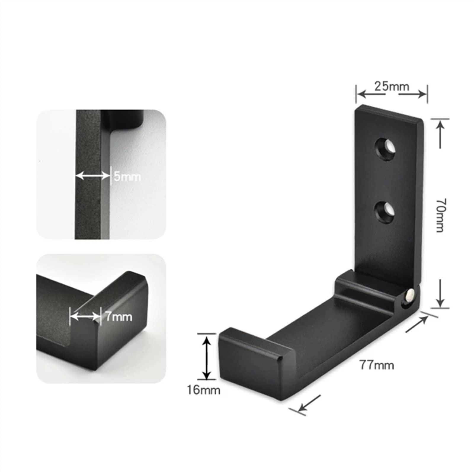 Headphone Stand/Headset Holder Headphone Holder Stand Foldable Wall Hanger Clothes Hook Bracket for Headset Display Support Mount Earphones Accessories PC Gaming Headset Stand ( Color : Black )