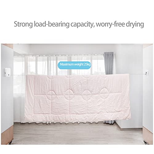 MEANWELL Retractable Clothesline Wall Mounted 14Ft Indoor Outdoor Heavy Duty 55LBs Weight Capacity 304 Stainless Steel Clothes dryingline Easy Installation (Elegant Black)