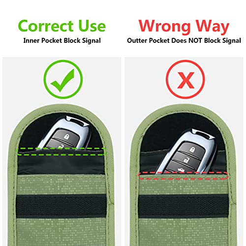 JXE JXO Faraday Bags, Faraday Bag for Key Fob, Faraday Cage, Key Fob Protector, Faraday Pouch, Car RFID Signal Blocking, Anti-Theft Pouch, Anti-Hacking Case Blocker Orange & Cyan(2 Pack)