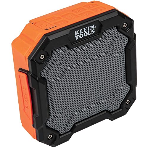 Klein Tools AEPJS3 Bluetooth Jobsite Speaker With Magnet and Hook, 20-Hr Run Time, Charge Devices Via USB A or C Ports, Daisy Chain for Pairing, Hands Free Capable, IP54 Dust and Water Resistant