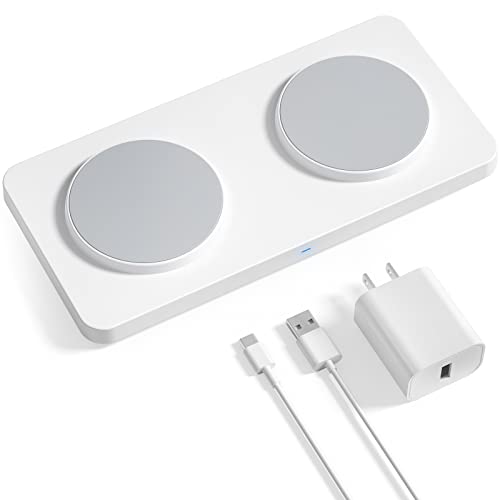 Magnetic Wireless Charging Pad, GEEKERA 2 in 1 Charging Station for Apple, Dual MagSafe Wireless Charger for iPhone 14/13/12 Pro Max/Pro/Plus/Mini, AirPods 3/Pro 2 (ONLY for Apple Products)