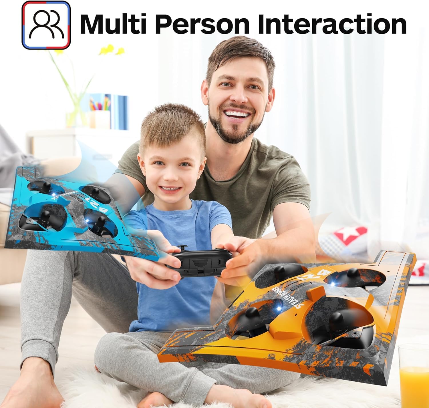 LM19-C Remote Control Airplane Stealth Fighter Jet for Beginner, 2.4GHz RC Planes Indoor Drone for Kids with Altitude Hold, Headless Mode, 3D Flip, Stunt RC Airplanes Gifts for Boys Girls, 2 Batteries