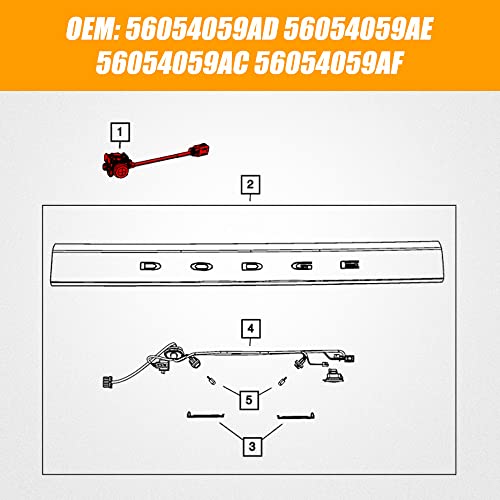 Rear Back Up Camera Compatible with 2011-2013 Jeep Grand Cherokee Dodge Durango Replace 56054059AD 56054059AE 56054059AC 56054059AF