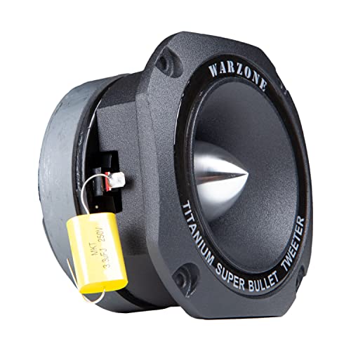 Gravity 2X WZ50TW 1500W Heavy Duty Titanium Super Tweeter Loud Speaker 4-Ohms for Car, Van, ATV, Motorcycle, and Competition (Pair) (Black)