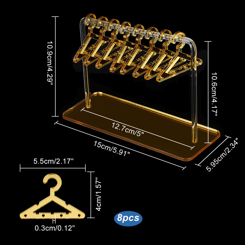 PH PandaHall Earring Holder Stand, Cloth-Horse Shape Jewelry Display Gold Dangle Earring Hanging Organizer Acrylic Ear Studs Display Rack for Retail Show Personal Exhibition, 2.3x5.9x4.2inch