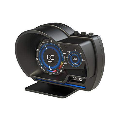 Heads Up Display, iKiKin Heads Up Display for Car HUD Display OBD2 GPS Dual System for All Cars, Shows Speed RPM Voltage Alarm etc.