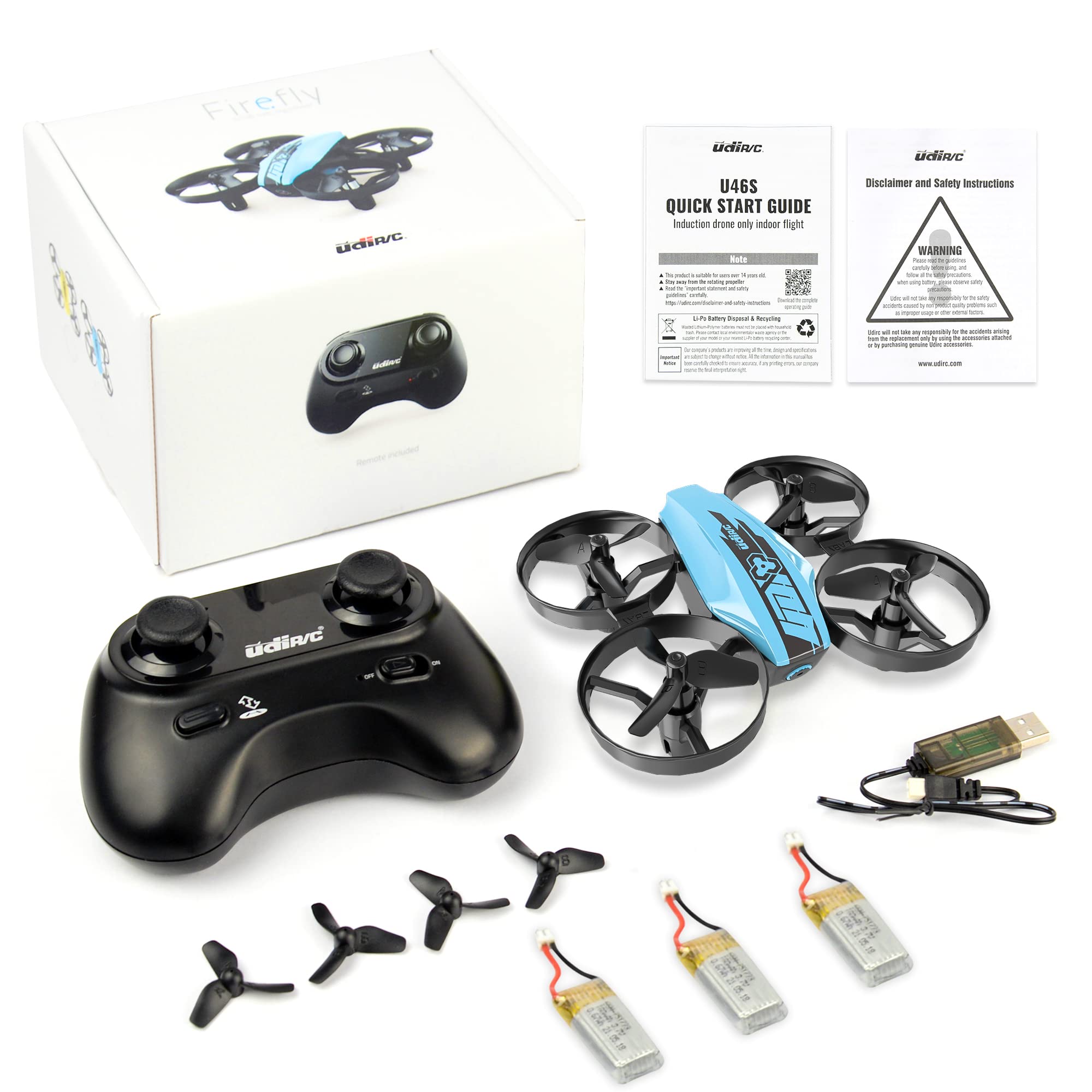 UDI U46 Mini Drone for Kids 2.4Ghz RC Drones with Auto Hovering Headless Mode Nano Quadcopter, Blue