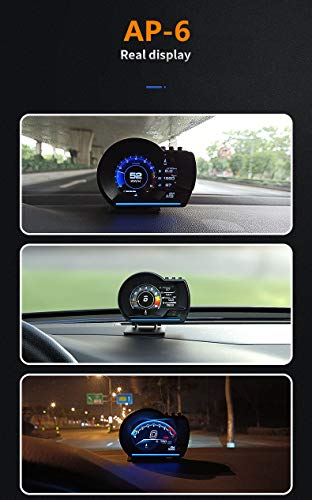Heads Up Display, iKiKin Heads Up Display for Car HUD Display OBD2 GPS Dual System for All Cars, Shows Speed RPM Voltage Alarm etc.