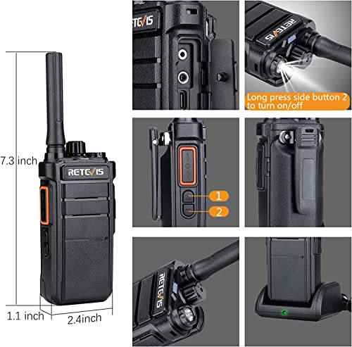 Retevis RB26 3 Watt 2 Way Radios Walkie Talkies Long Range, Radios Walkie Talkies with Earpiece and Mic Set, 2000mAh Battery, Shock Resistant, for School Industrial Government(10 Pack)