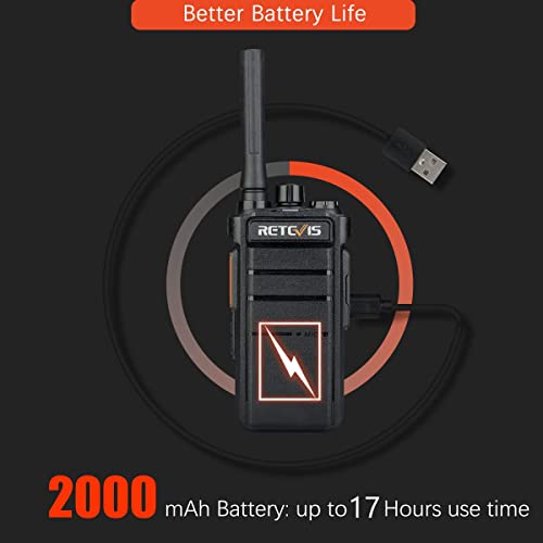 Retevis RB26 3 Watt 2 Way Radios Walkie Talkies Long Range, Radios Walkie Talkies with Earpiece and Mic Set, 2000mAh Battery, Shock Resistant, for School Industrial Government(10 Pack)