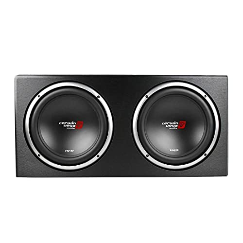 Cerwin-Vega Mobile CERXE12DV XED Series XE12DV Dual 12-Inch Subwoofers in Loaded Enclosure, Black