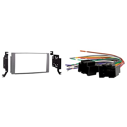 Metra 95-7325S Double DIN Kit for Hyundai Santa Fe (Silver) & Scosche HY09B Compatible with 2007-09 Hyundai Santa Fe/Kia Sorento Power/Speaker Connector/Wire Harness