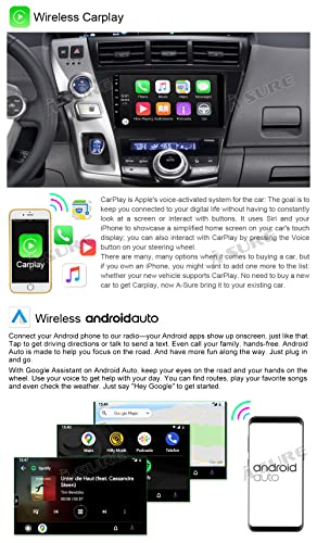 ASURE 9 inch Car Stereo Radio GPS Navigation Unit for Toyota Prius V 2011-2017 HD Touchscreen Multimedia Player,4 Core 2G+32G Android with Wireless Carplay,Android Auto,SWC,DSP,Bluetooth