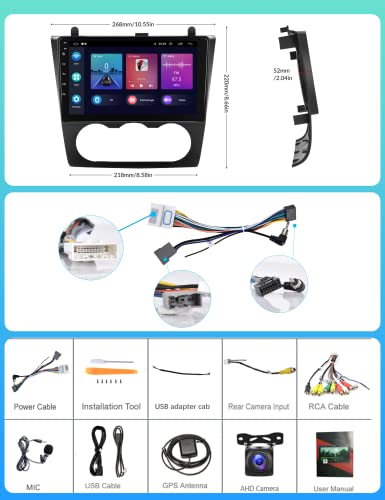 Android Car Radio Stereo for Nissan Altima 2008-2012 with Wireless Carplay Android Auto, 9β Touchscreen Radio Supports GPS Navigation, Steering Wheel Control, WiFi, Hi-Fi, FM/RDS, Split Screen