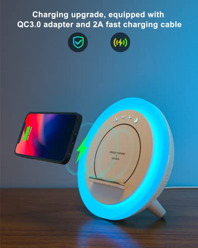 SIDVAR Bluetooth Speaker Night Lightsr, Wireless Charging Modern Speaker,Best Teenage Birthday Gift Ideas,Gifts for Women, Men, Dad, Mom(5W Wireless Charging