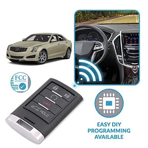 Keyless2Go Replacement for 5 Button Proximity Smart Key for Cadillac NBG009768T 22856930