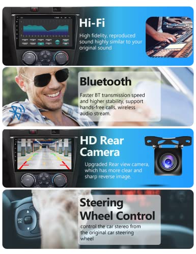 Android Car Radio Stereo for Nissan Altima 2008-2012 with Wireless Carplay Android Auto, 9β Touchscreen Radio Supports GPS Navigation, Steering Wheel Control, WiFi, Hi-Fi, FM/RDS, Split Screen