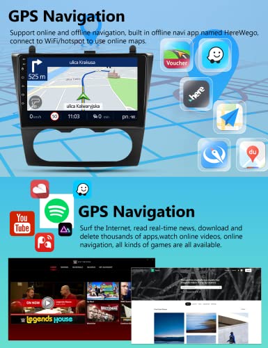 Android Car Radio Stereo for Nissan Altima 2008-2012 with Wireless Carplay Android Auto, 9β Touchscreen Radio Supports GPS Navigation, Steering Wheel Control, WiFi, Hi-Fi, FM/RDS, Split Screen