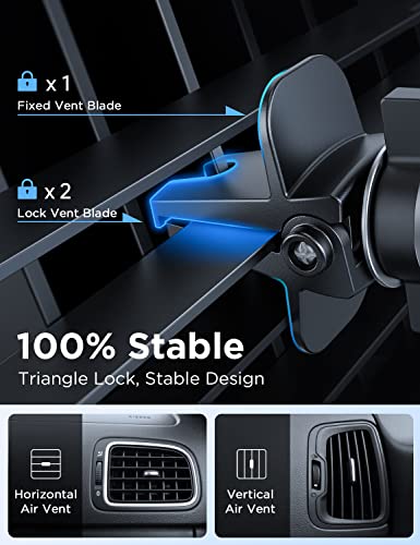 Wireless Car Charger Mount, 15W Full Auto-Clamping Fast Charging Air Vent Dash Windshield Phone Car Holder for iPhone 14 Pro/13 Pro/ 12/11/Xr/8, Samsung S23/S22/S21/Note 20(with QC 3.0 Car Charger)