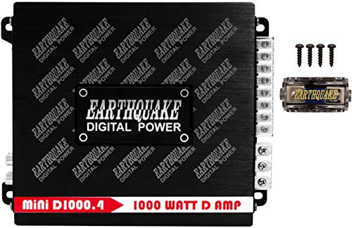Earthquake Sound MiNi D1000.4 (Gen 2) Stereo Class D 4-Channel Car Amplifier, 1000 Watts