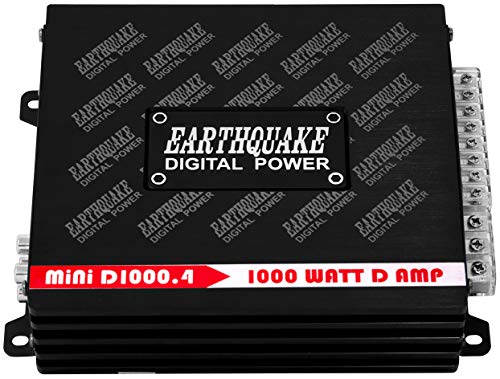 Earthquake Sound MiNi D1000.4 (Gen 2) Stereo Class D 4-Channel Car Amplifier, 1000 Watts