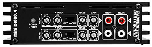 Earthquake Sound MiNi D1000.4 (Gen 2) Stereo Class D 4-Channel Car Amplifier, 1000 Watts