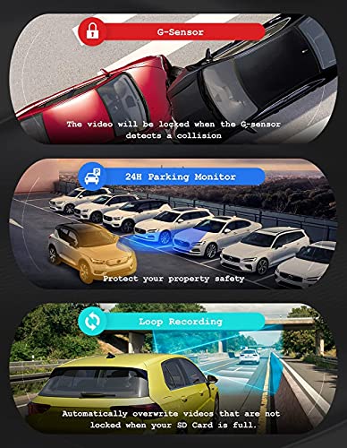 iiwey S3- Upgraded 4K Dash Cam Built with WiFi GPS UHD 2160P Dashboard Camera Recorder, 3" IPS Touchscreen, 170° Wide Angle, WDR, Night Vision, SD Card Included