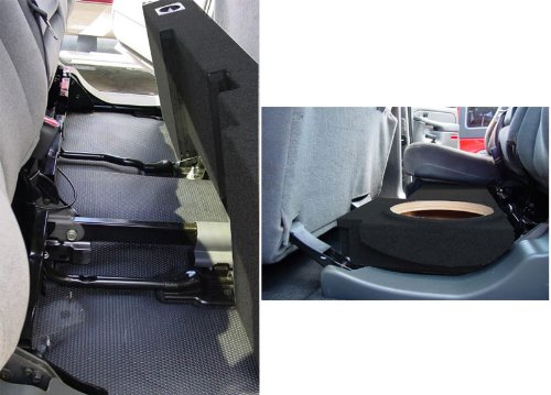 Compatible with Chevy Avalanche or Cadillac Escalade EXT 2007-2013 Dual 12" Subwoofer Underseat Sub Box Speaker Enclosure