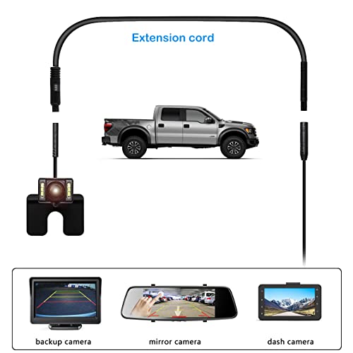 Dash Cam Rear View Camera Extension Cord,YQMAJIM 5 Pin 9.8 Ft Extension Cable for Car Backup Camera/Reverse Car Recorder(5 Pin 9.8Ft)