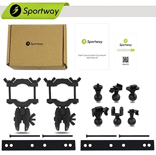 Sportway Dash Cam Mount, S90 Dash Cam Mirror Mount Holder with 6pcs Joints for Rove APEMAN CHORTAU Roav Nexar iiwey YI Z-Edge Old Shark KDLINKS Crosstour Falcon Zero... Most Car Dash Cameras