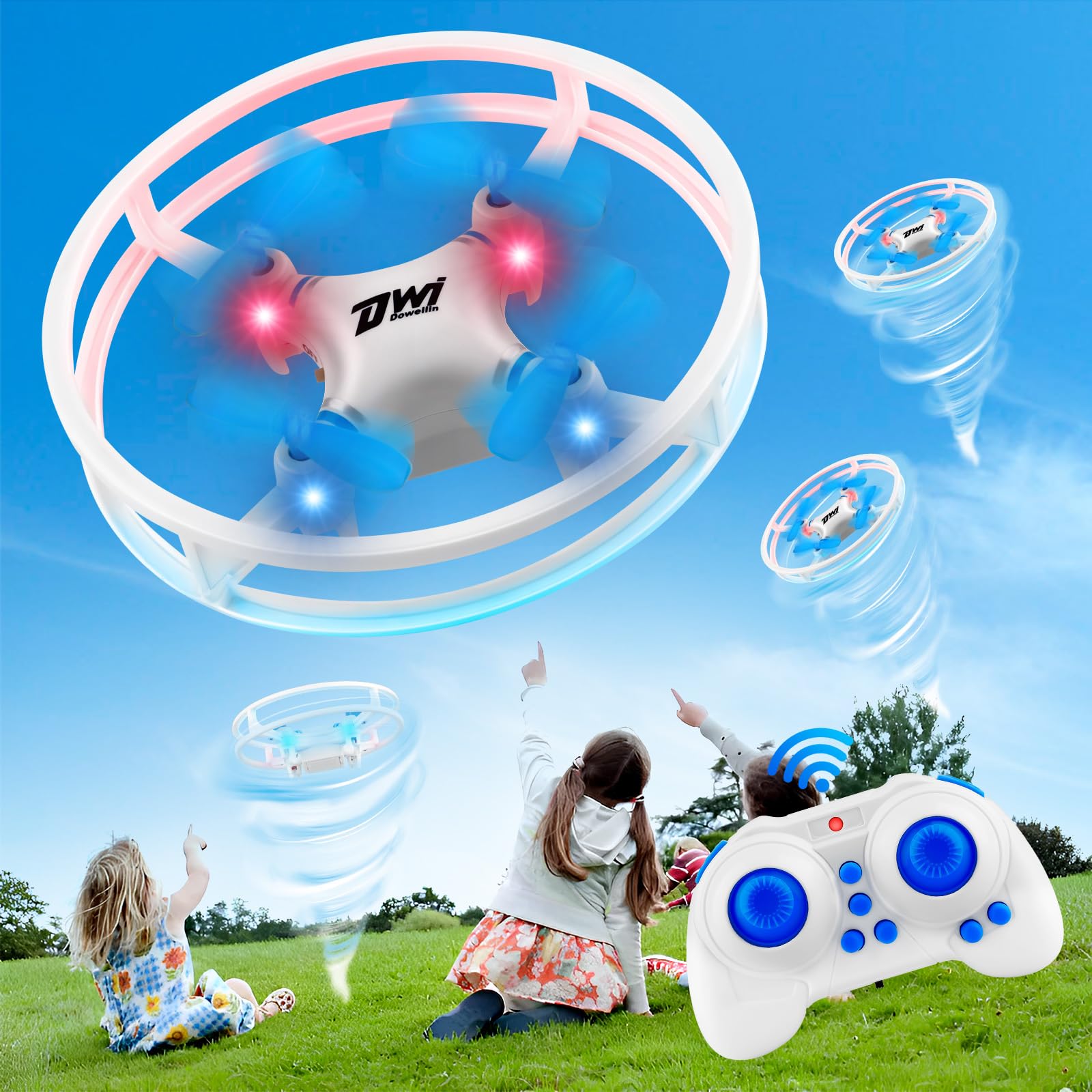 Mini Drone for Kids, 2.4Ghz Remote Control Drone, 360 ° Flips Auto Hovering Beginner UFO Drone, Headless Mode, One Key Return Small Quadcopter, Helicopter Drone Toy with LED Lights for Boys Girls Gift