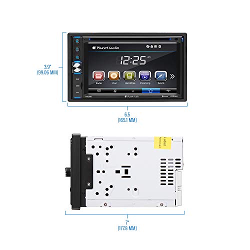 Planet Audio P9630B Car DVD Player - Double Din, Bluetooth Audio and Hands-Free Calling, 6.2 Inch LCD Touchscreen Monitor, MP3 Player, CD, DVD, WMA, USB, SD, AUX In, AM/FM Radio Receiver