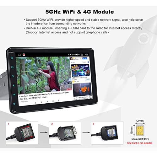 JOYING 9 Inch Single Din Touch Screen Car in-Dash Navigation GPS Units Android 10 IPS Screen 1280x720 Car Stereo Multimedia Player 4GB+64GB Support 4G SIM Card/5Ghz WiFi/FM Radio/DVR/Bluetooth 5.1