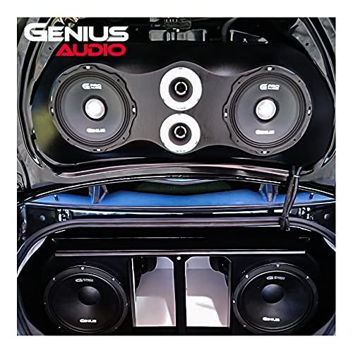 Genius Audio GPRO-M0765 6.5" 300 Watts Max 150 Watts RMS Pro Audio Midrange Speakers Push Connector Aluminium Bullet Car Audio Speaker Ferrite Magnet 4 Ohm Reinforced Paper Cone (1 Speaker)