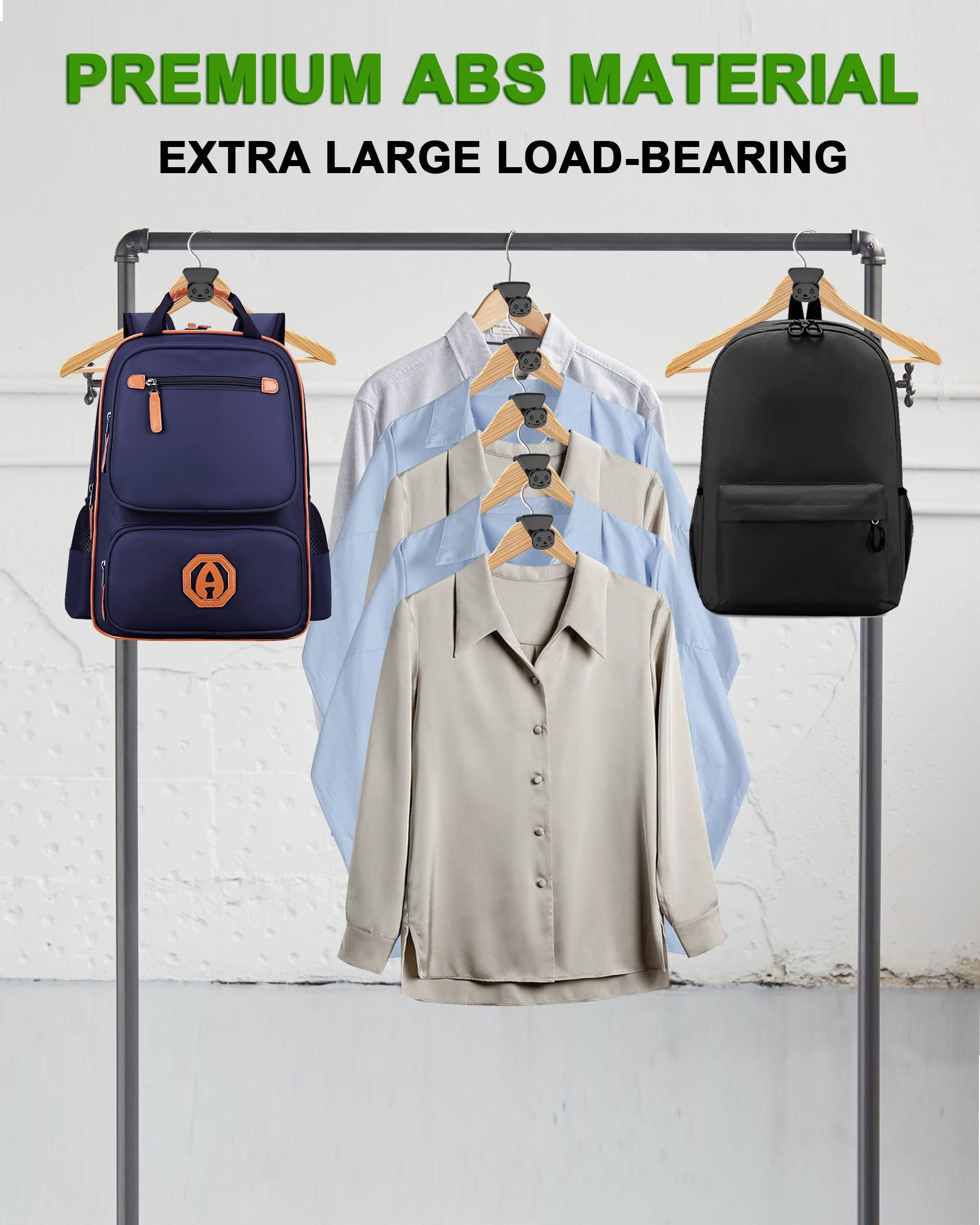 Space Saving Hanger Closet Organizer, Ultra- Premium ABS Hangers Hooks for Heavy Clothes Create Up to 5X Closet Space, Clips Fits All Hangers, College Dorm Room Essentials 18 Value Pack