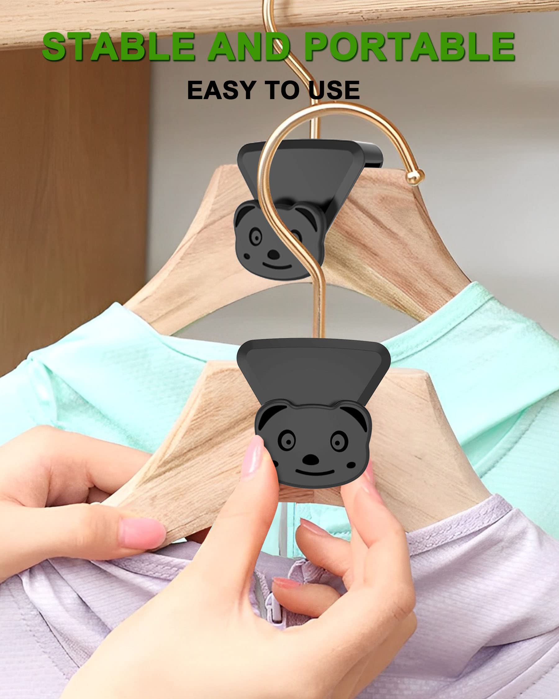 Space Saving Hanger Closet Organizer, Ultra- Premium ABS Hangers Hooks for Heavy Clothes Create Up to 5X Closet Space, Clips Fits All Hangers, College Dorm Room Essentials 18 Value Pack