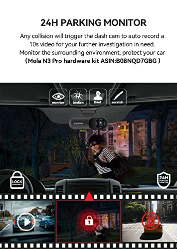 DDPAI Dash Cam Mola N3 GPS Front Dash Cam 1600P, 2K Dash Cam Recorder Front Car Accident Dashboard Camera for Car, Infrared Night Vision,GPS Logging, 24hr Parking Mode, App Wi-Fi,128GB max