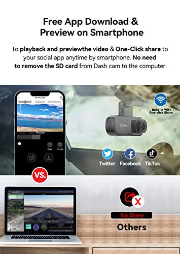 DDPAI Dash Cam Mola N3 GPS Front Dash Cam 1600P, 2K Dash Cam Recorder Front Car Accident Dashboard Camera for Car, Infrared Night Vision,GPS Logging, 24hr Parking Mode, App Wi-Fi,128GB max