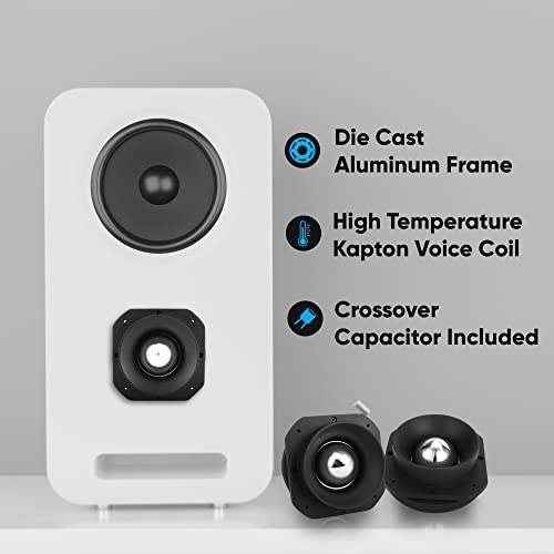 Pyramid 3” Car Audio Speaker Tweeter - 1000 Watt High Power 3 Inch Super Titanium Tweeter System w/ Die Cast Aluminum Frame, 2k-25 kHz Frequency, 109 dB, 4-8 Ohm, Heavy Duty 100 oz Magnet TW57, Black