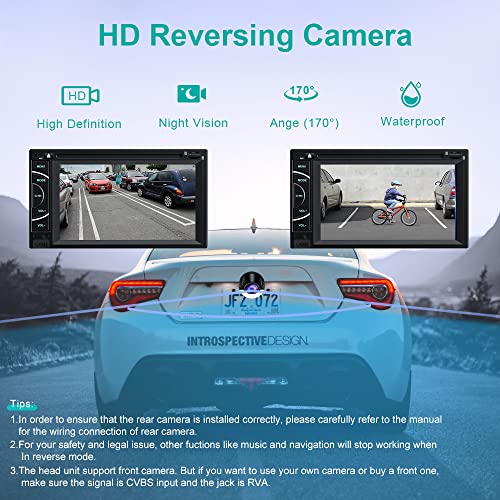 Double Din Car Stereo Radio with CD/DVD Player, Backup Camera, Bluetooth 5.2, CarPlay Android Auto Voice Control, 7inch Touchscreen Head Unite with AM FM Radio, Mirror Link, DSP, SWC, A/V Input