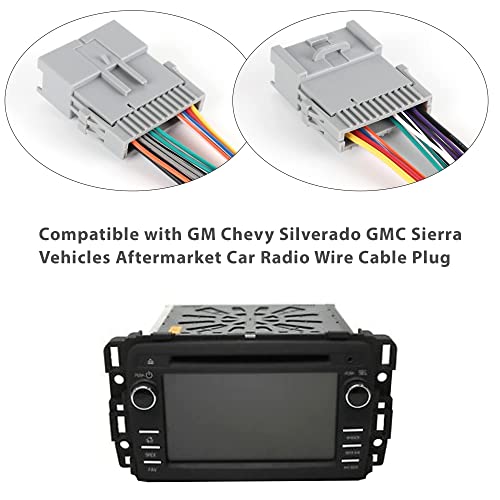 NuIth Radio Stereo Wiring Harness Antenna Adapter Connector Plug Kit for 2003-2006 Chevy Silverado/Suburban GMC Sierra/Yukon, Buick Century/Rainier/Rendezvous Aftermarket Radio Wire Cable