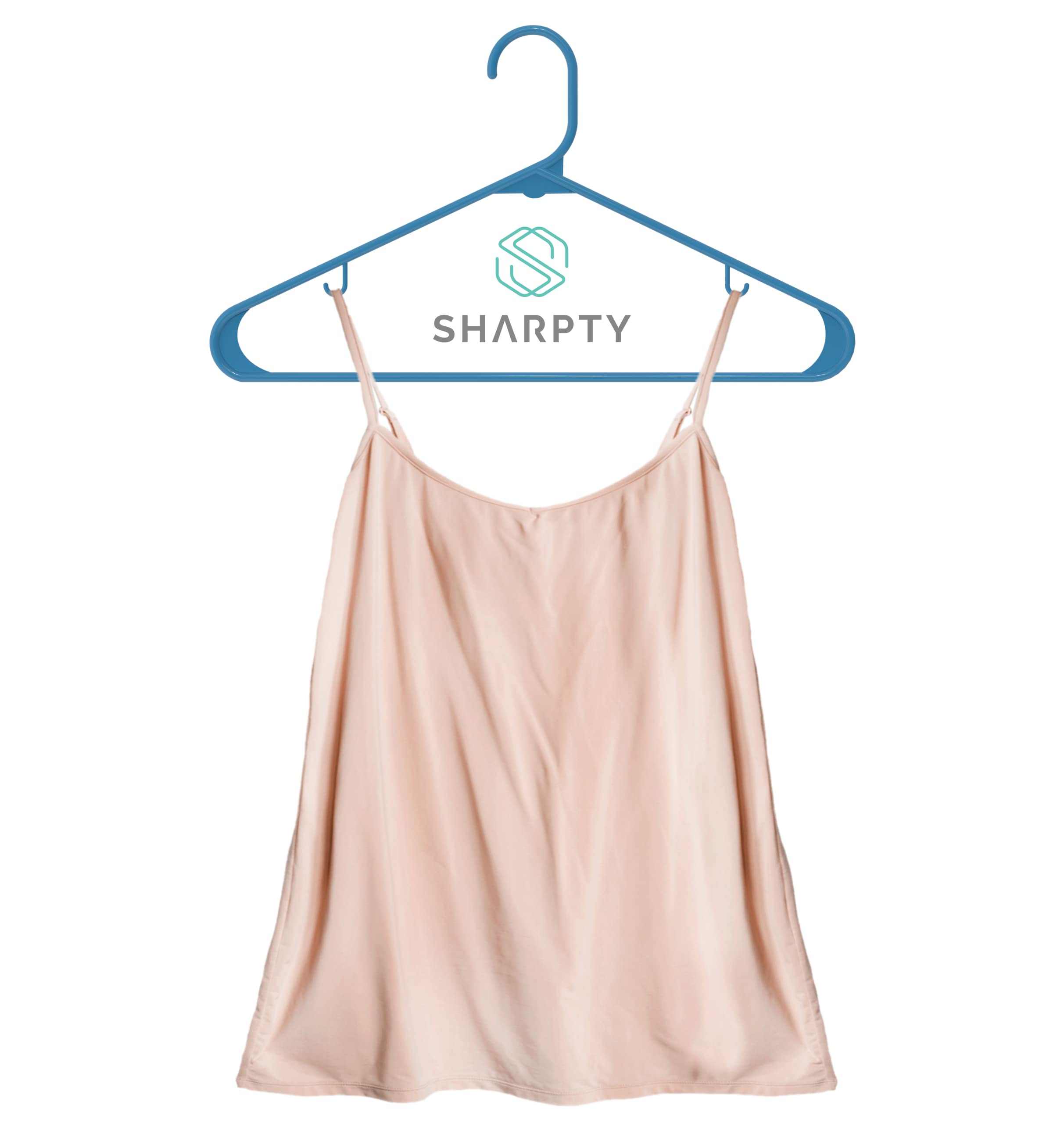 Sharpty Plastic Hangers Clothes Hangers for Clothing, Closet, Coats & Shirts - Durable, Thick, Tough & Space Saving - for Everyday Standard Use, Room Essentials & Basics - 20 Pack - Blue