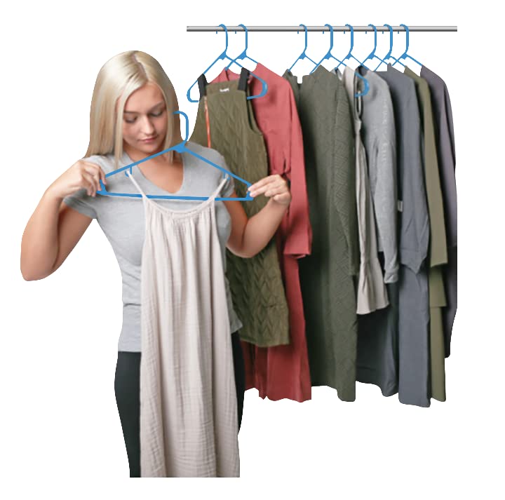 Sharpty Plastic Hangers Clothes Hangers for Clothing, Closet, Coats & Shirts - Durable, Thick, Tough & Space Saving - for Everyday Standard Use, Room Essentials & Basics - 20 Pack - Blue