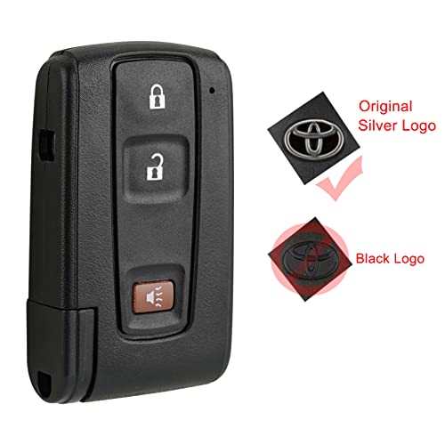 Key Fob Remote Replacement Fits for Toyota Prius 2004-2009 Keyless Entry 2+1 Buttons Remote Control for Silver Logo (MOZB31EG)