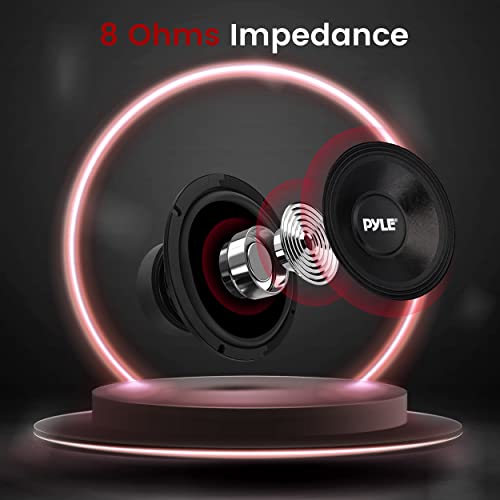 Pyle 8 Inch Car PA Woofer - 500 Watt High Powered Car Audio Sound Component Speaker System w/ 1.5" Kapton Voice Coil, 55-6 kHz Frequency, 89.2 dB, 8 Ohm, 40 oz Magnet - PylePro PPA8 , Black